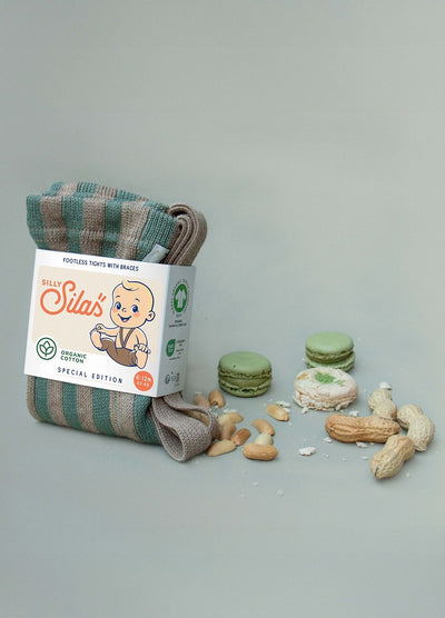 【SILLY Silas】Footless Collection MatchaxPeanut Striped レギンス 6-12m,1-2y ...